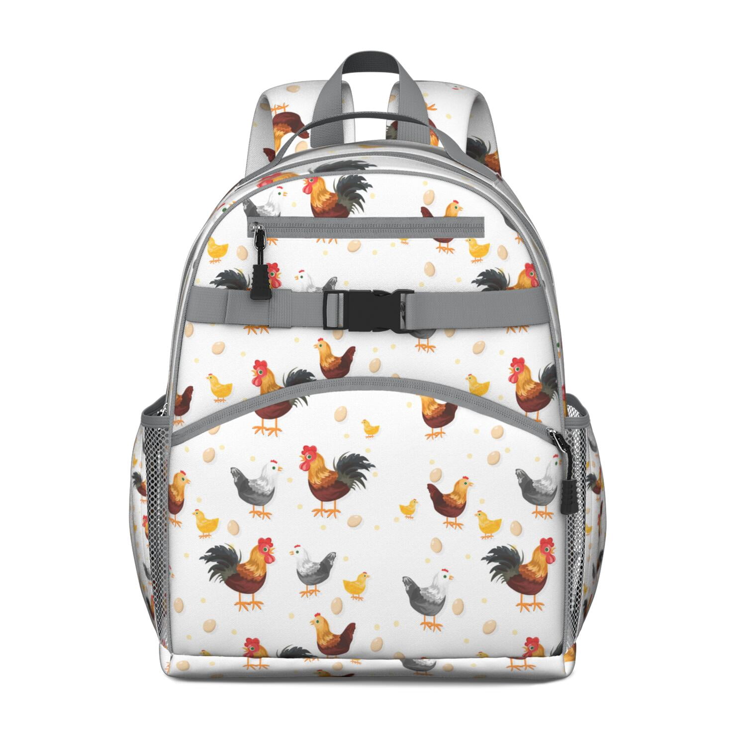Birthday gift chicken backpack, cute hen print, lightweight backpack ...