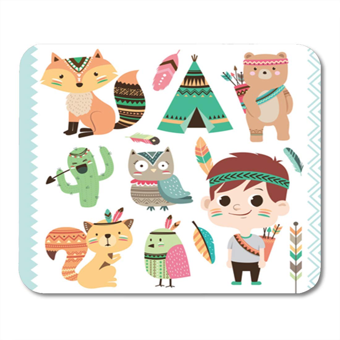 Birthday of Cute Tribal and Little Boy Mousepad Mouse Pad Mouse Mat ...