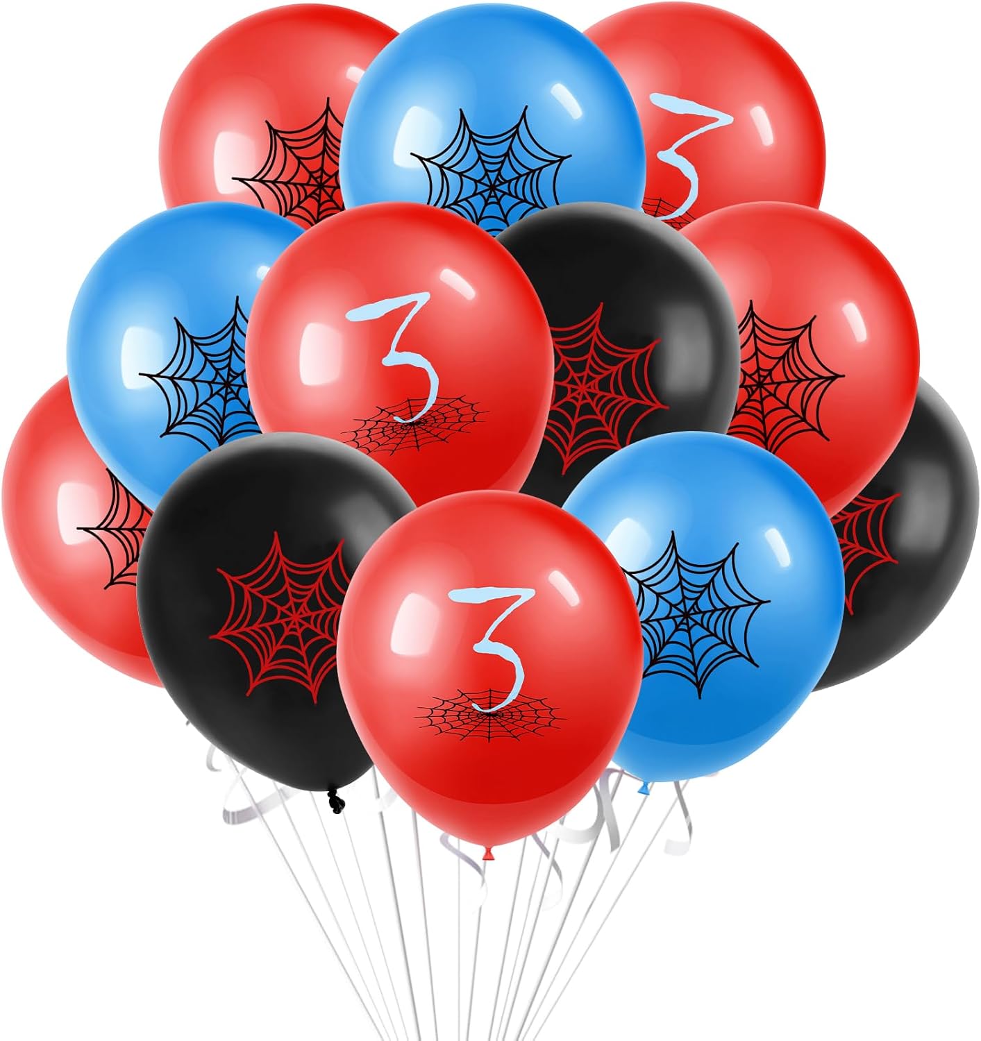 Birthday party balloons, Spider themed color scheme, 3rd Birthday ...