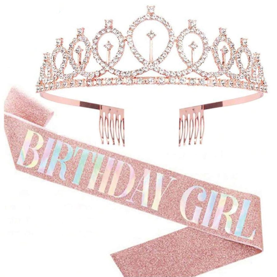 Birthday party shiny crown Girl rhinestone headband Birthday Girl ...
