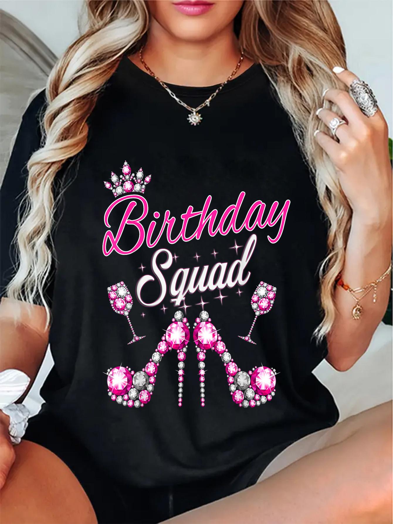Birthday squad crown elegant design diva squad girls women T-Shirt ...