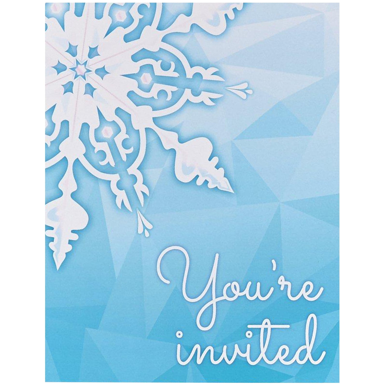 Snowflake Winter Wonderland Christmas Party Supplies - Invitations (8 ...