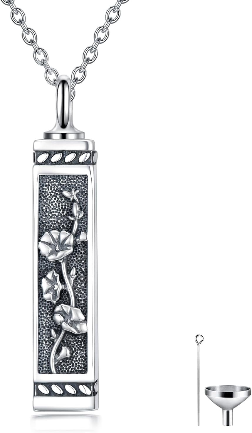 Birthflower Urn Necklace for Ashes 925 Sterling Silver Birth Month ...