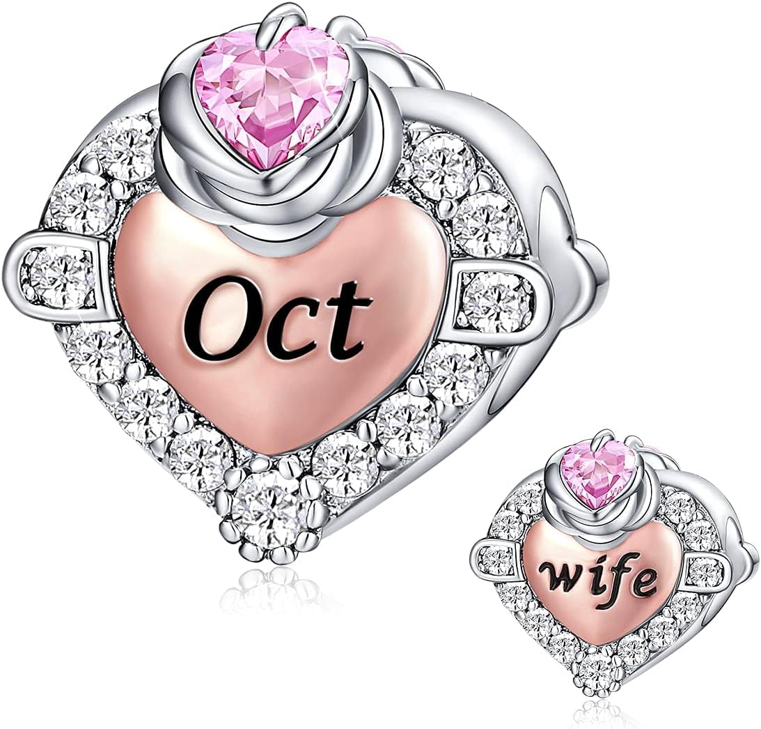 Birthstone Charms For Charms Bracelet 925 Sterling Silver, Rose Gold ...