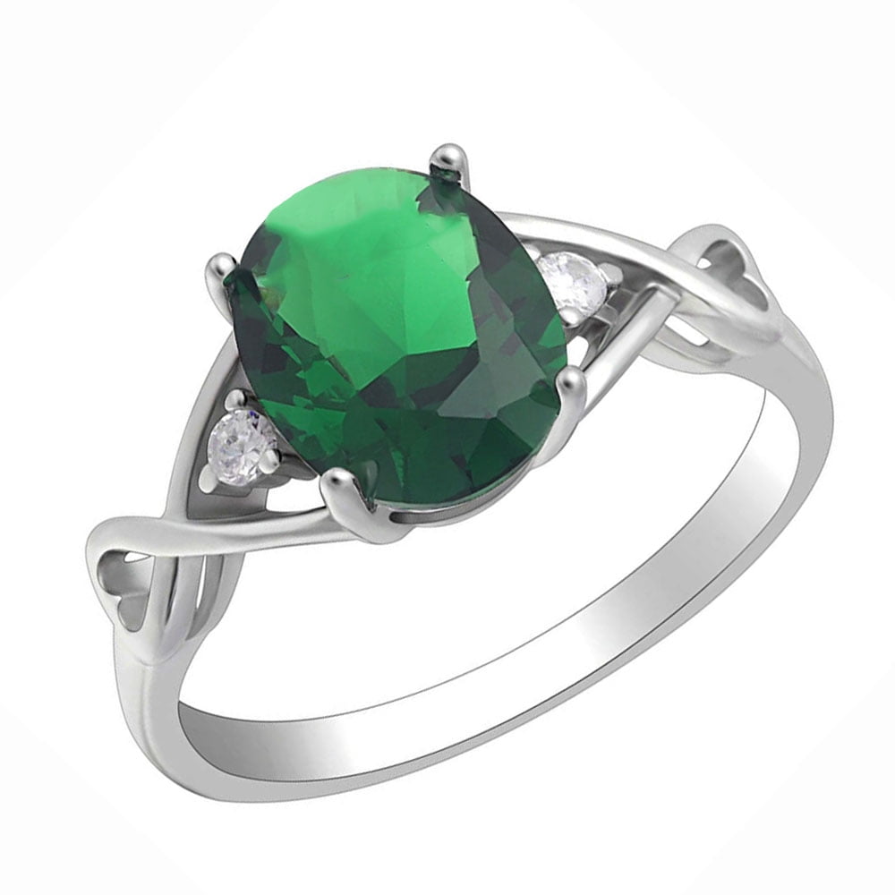 Birthstone Engagement Ring for Women by Ginger Lyne Sterling Silver ...