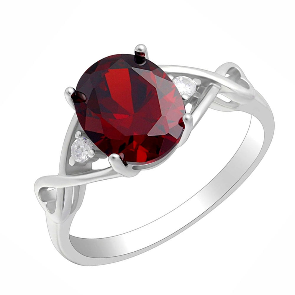 Birthstone Engagement Ring for Women by Ginger Lyne Sterling Silver ...