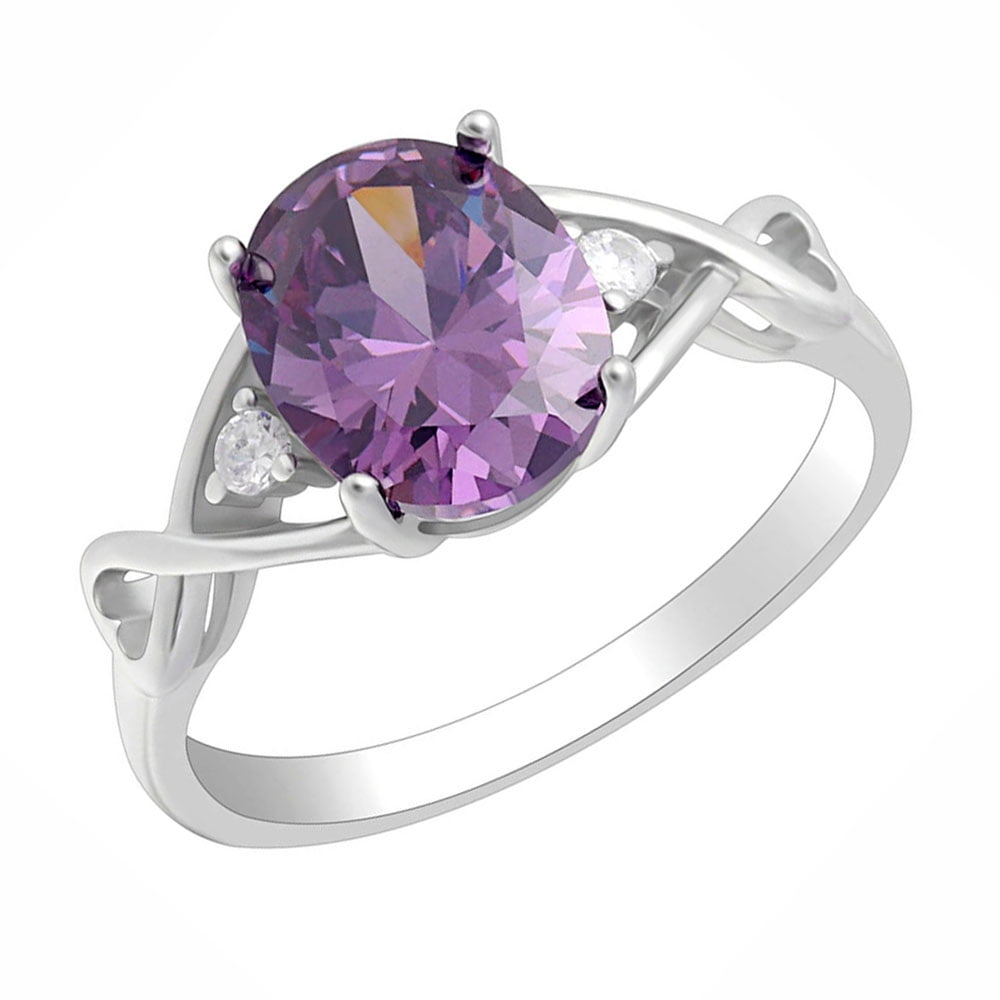 Birthstone Engagement Ring for Women by Ginger Lyne Sterling Silver ...
