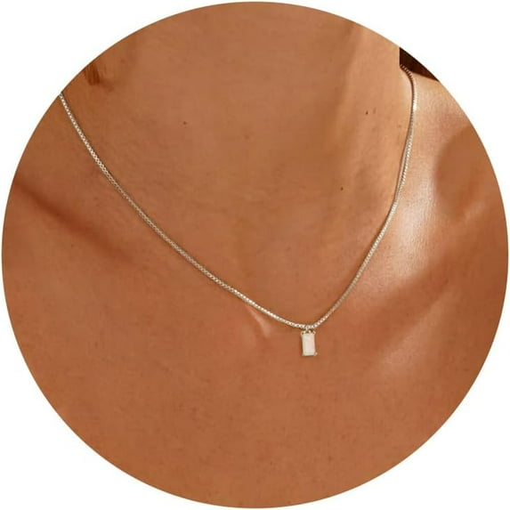 Birthstone Necklace for Women 14K Gold Plated Hypoallergenic Stainless ...