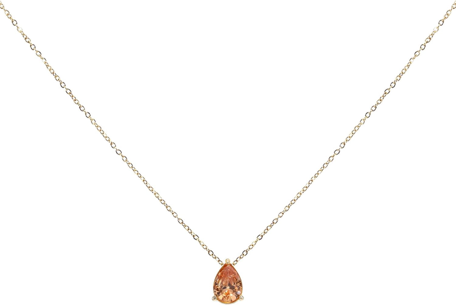 Birthstone Necklace for Women, Teardrop Cubic Zirconia Pendant Necklace ...