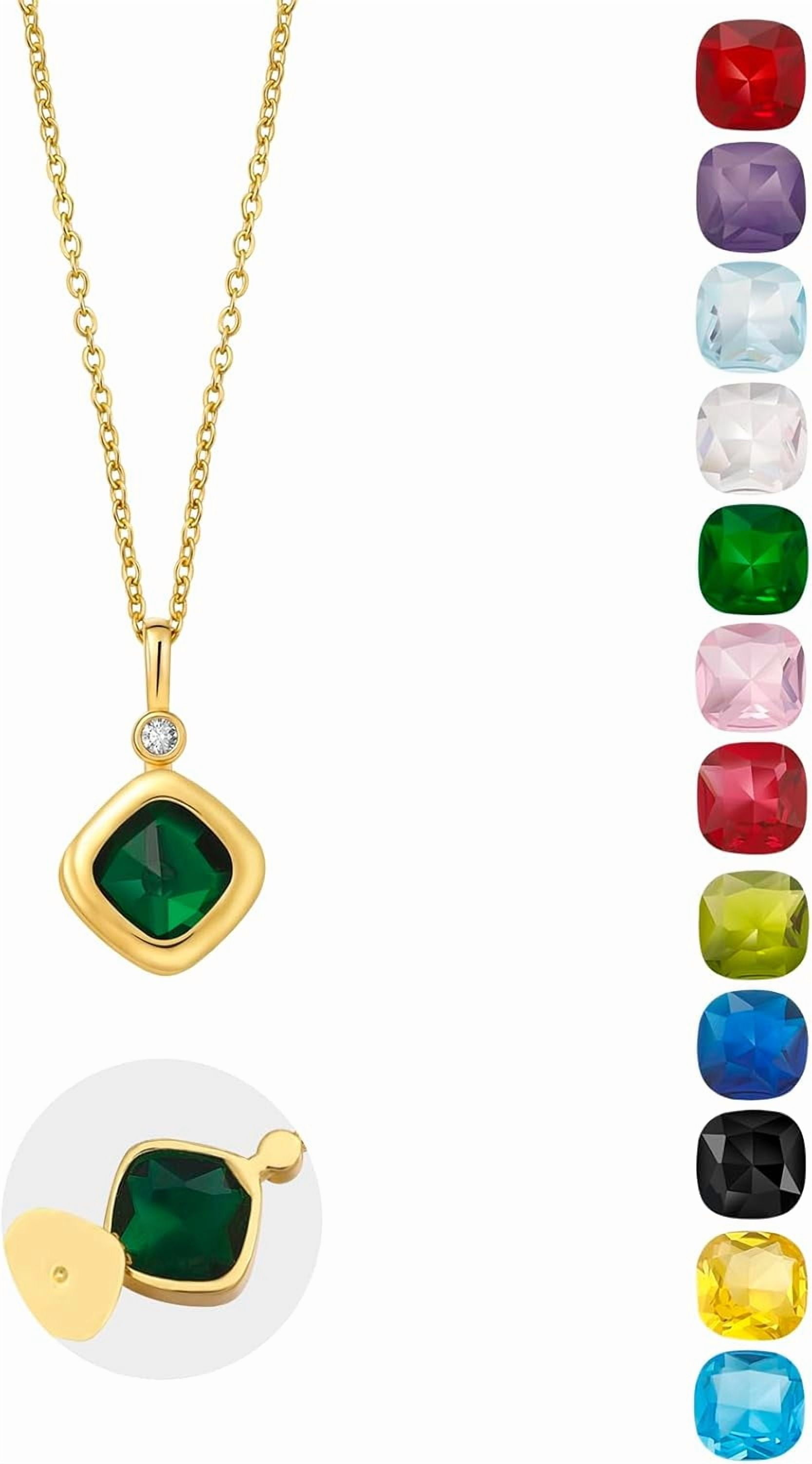 Birthstone Necklaces for Women, Trendy Women Pendant Necklace Set with ...