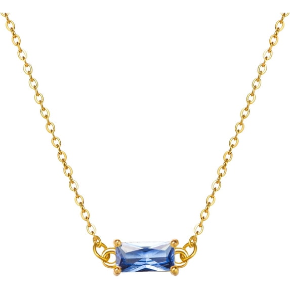 Birthstone necklace for Women Trendy Non Tarnish Dainty 18K Gold Plated ...
