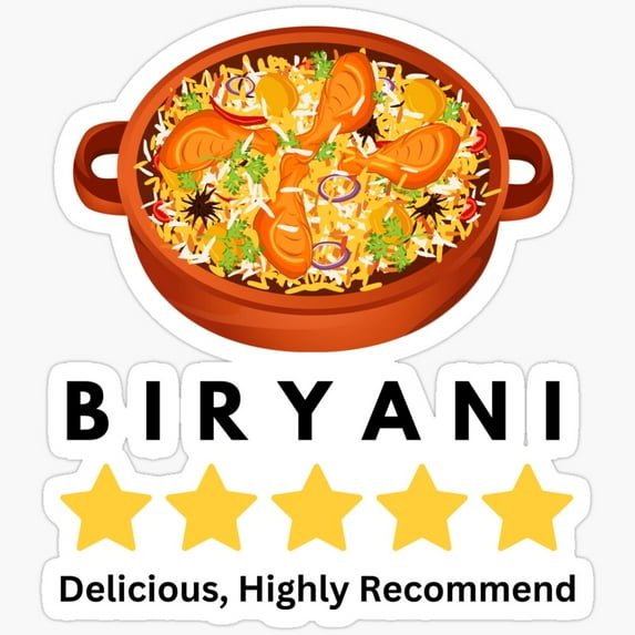 Biryani 5 Stars Sticker Phone Decal Water Bottle Stickers Car Decals ...