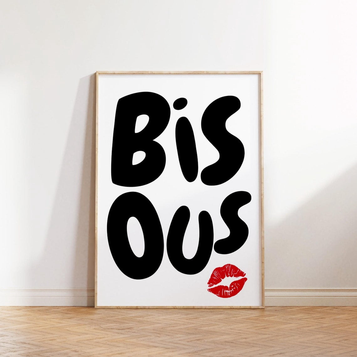 Bis French Quote Red Black Wall Art Feminine French Phrase Cute ...