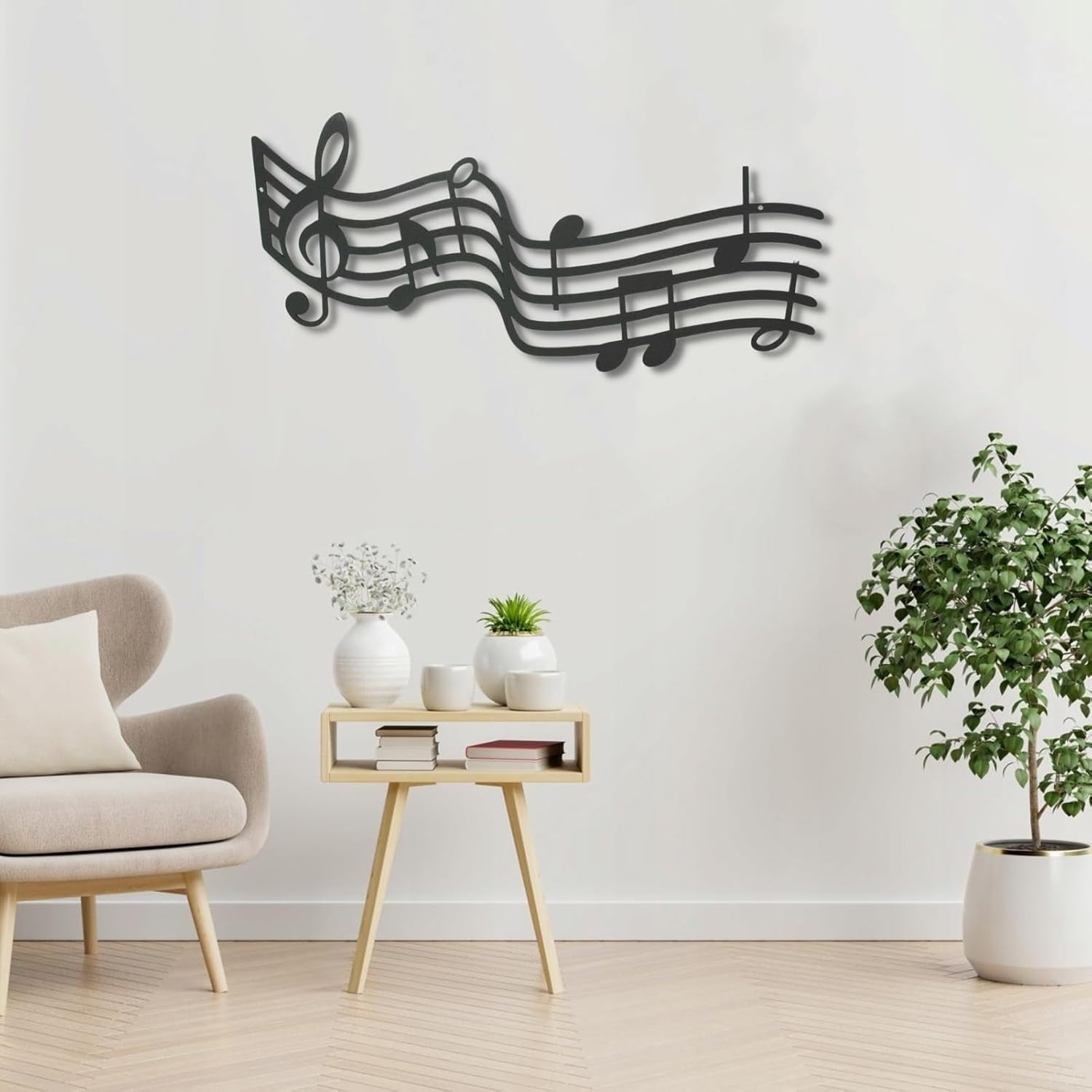 Bisamu Metal Music Wall Art, Music Notes Wall Art, Metal Music Staff ...