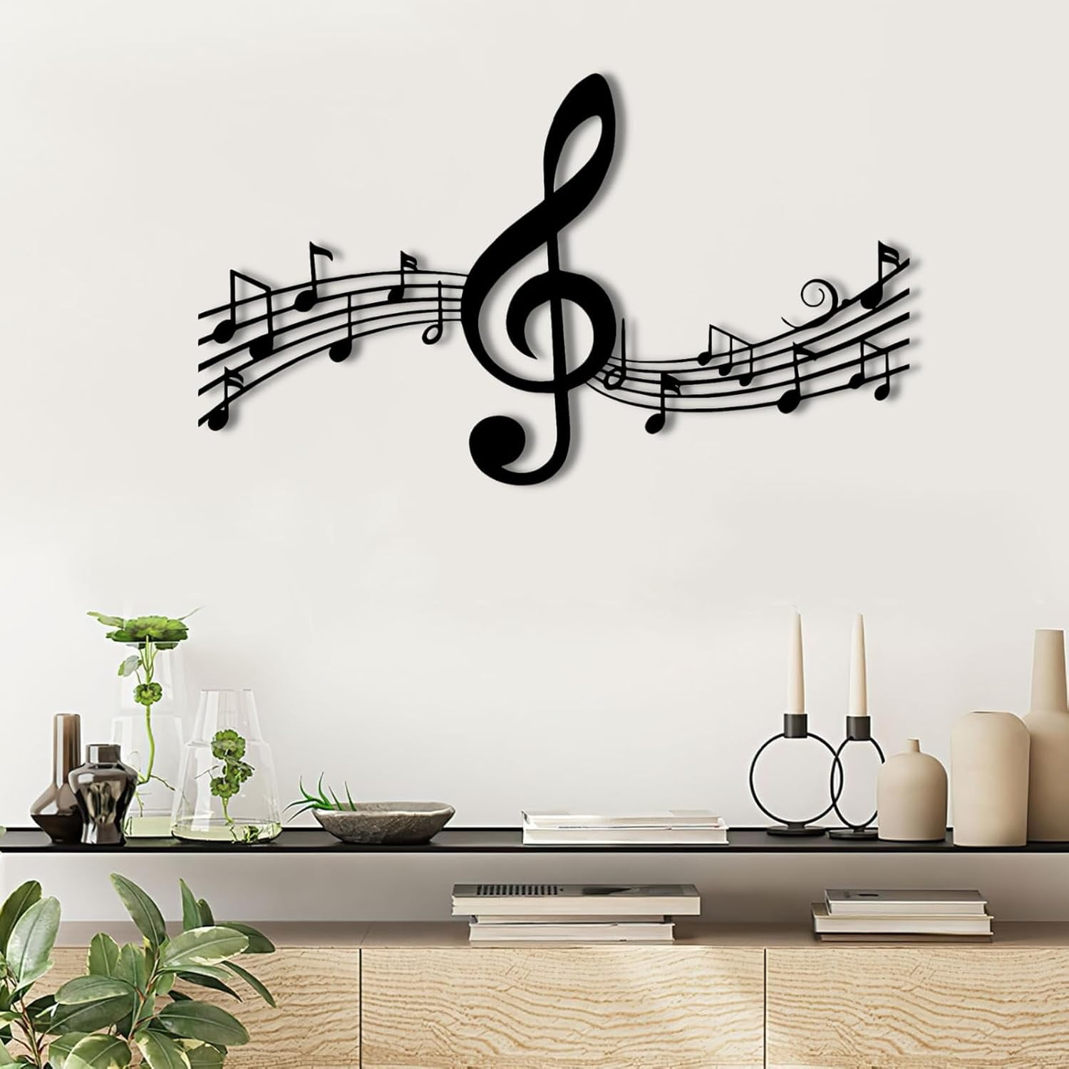 Bisamu Music Notes Decor, Music Art Wall Decor, Treble Clef Note Wall ...