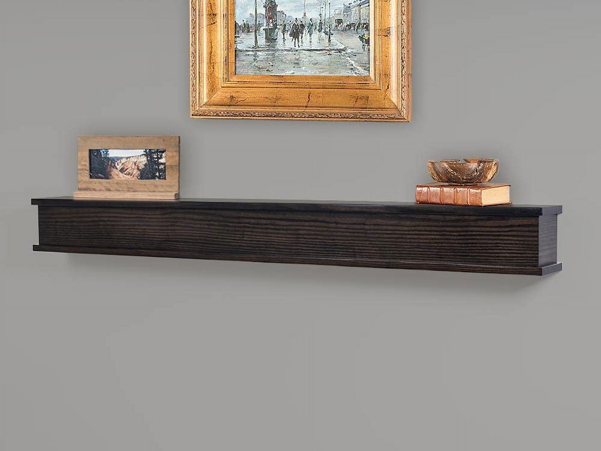 Bisbee 72 Inch Oak Wood Fireplace Mantel Shelf with Top and Bottom ...