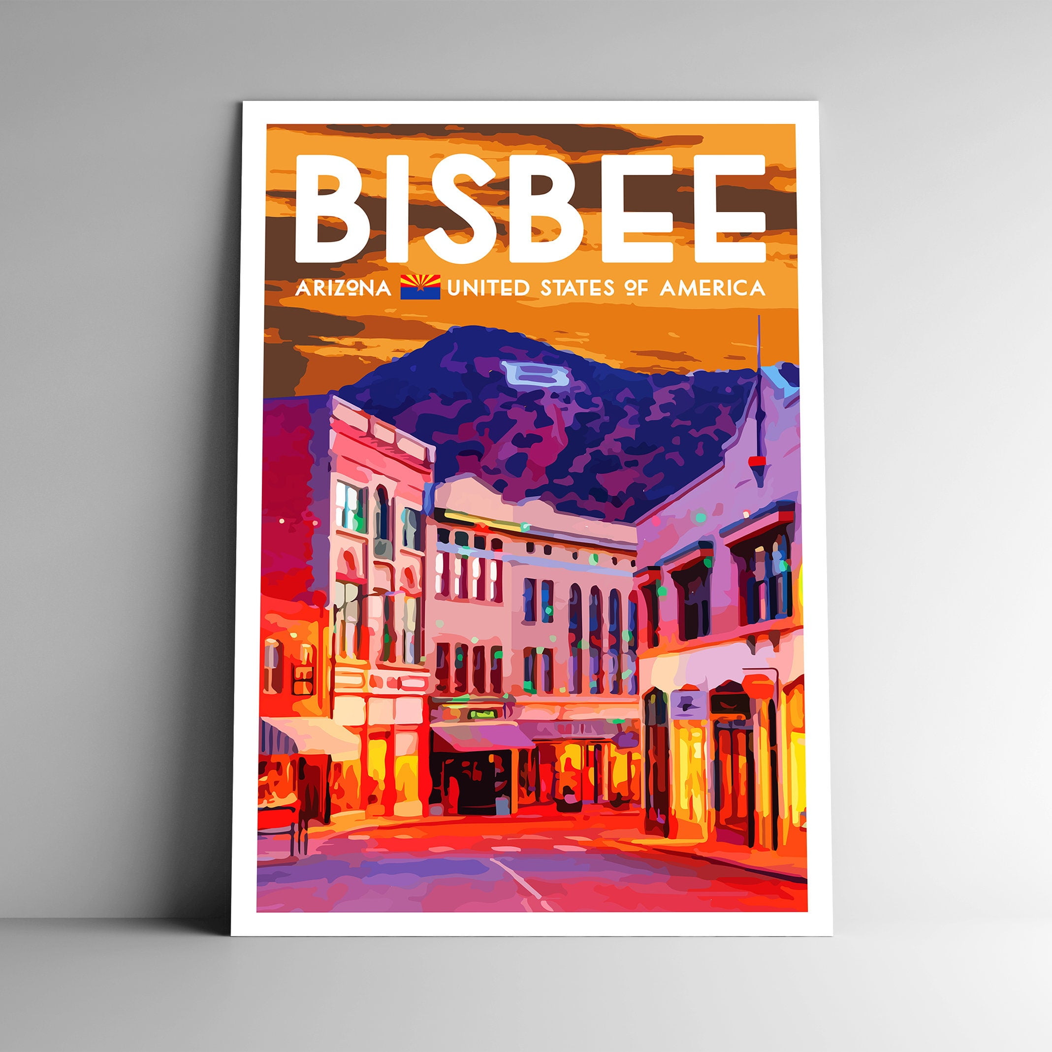 Bisbee Arizona Travel Poster / Postcard WPA Style Retro - Walmart.com