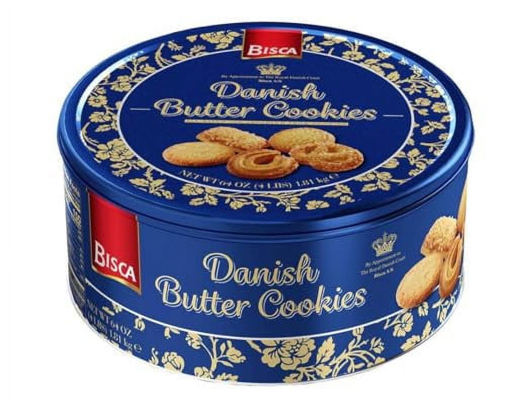 Bisca Danish Butter Cookies 64 oz (1 Tin) - Walmart.com