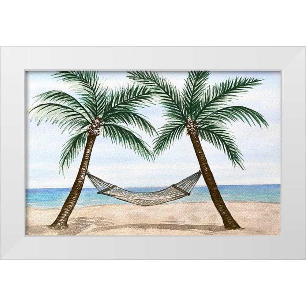 Biscardi, Nicholas 32x22 White Modern Wood Framed Museum Art Print Titled - Beach Time Sunrise I ...