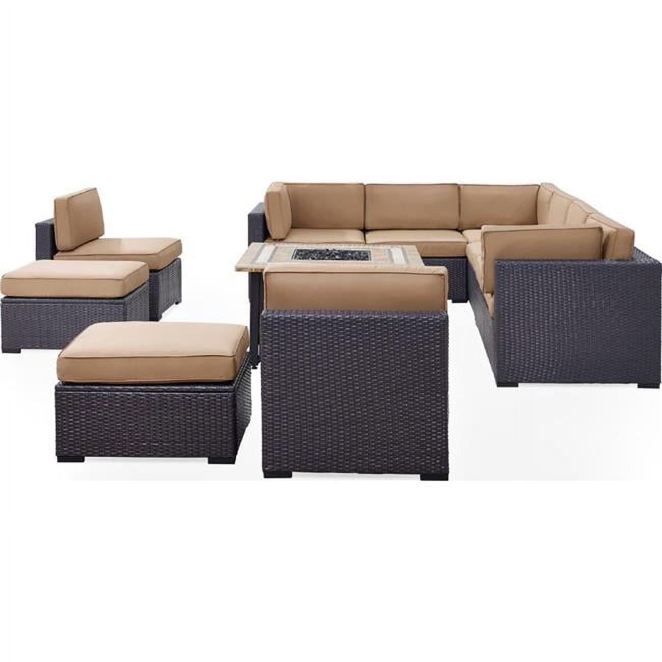 Biscayne 10 Person Outdoor Wicker Seating Set, Mocha - Three Loveseats ...