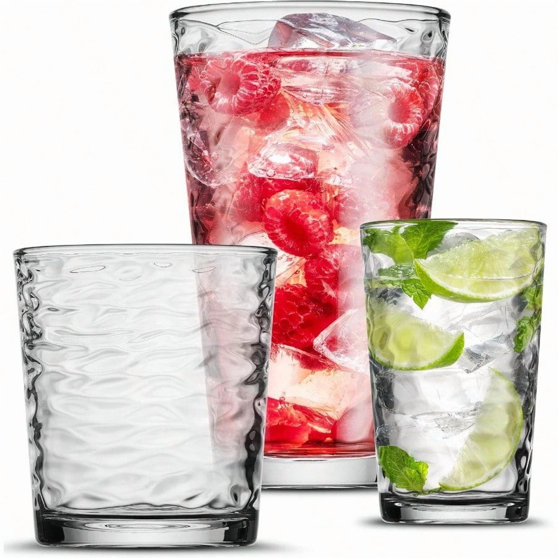 Biscayne 18Piece Family Drinking Glasses Set Drinking Glassware Set ...