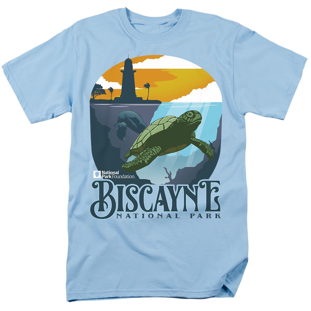 Biscayne National Park Sea Turtle Unisex Adult T Shirt, Light Blue ...