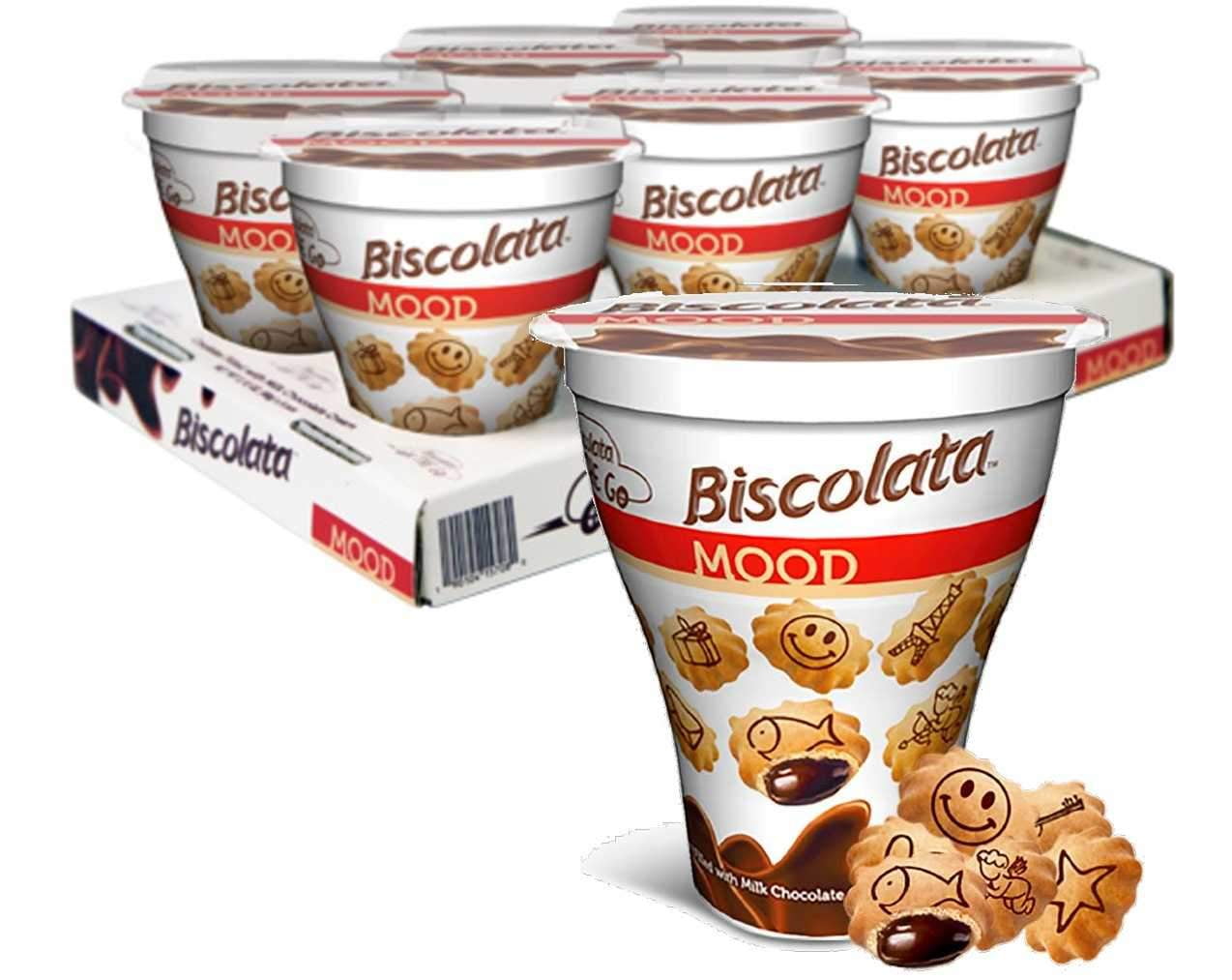 Biscolata Mood Cookies with Chocolate Filling 6 Cups, Crispy Cookie ...
