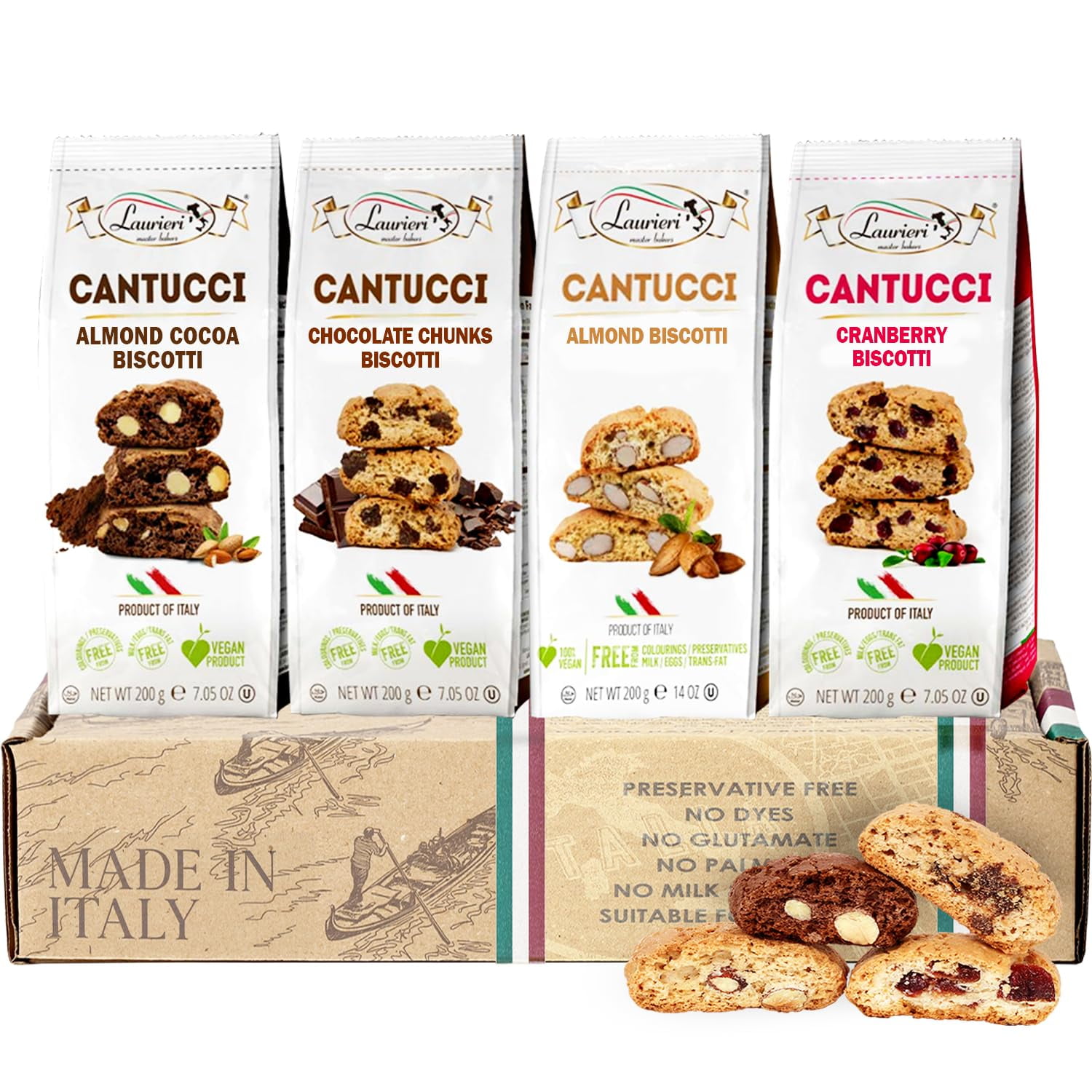 Biscotti Italian Cookie Gift IRF13 - Variety Pack Of 4 - Biscotti Gift ...
