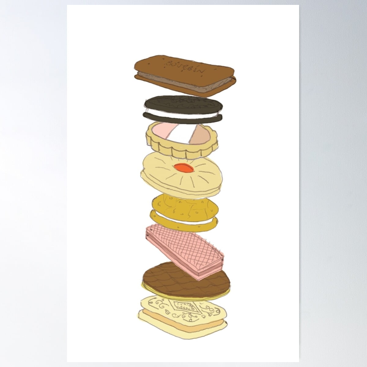 Biscui -Biscuit Pattern Poster Wall Art, Modern Wall Decor For Living ...