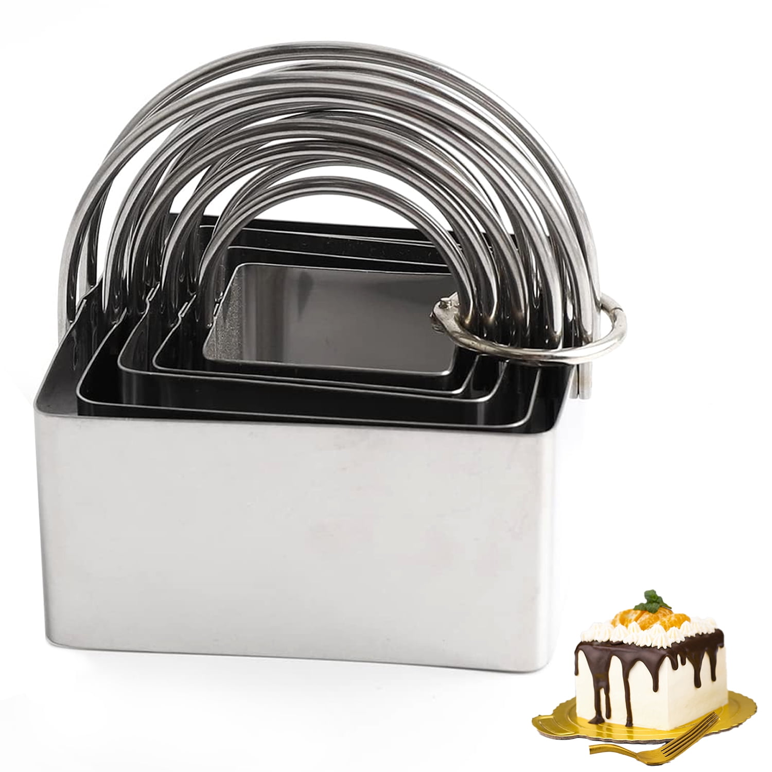 Biscuit Cookie Cutters, 5 pack Stainless Steel Square Biscuit Cutters ...