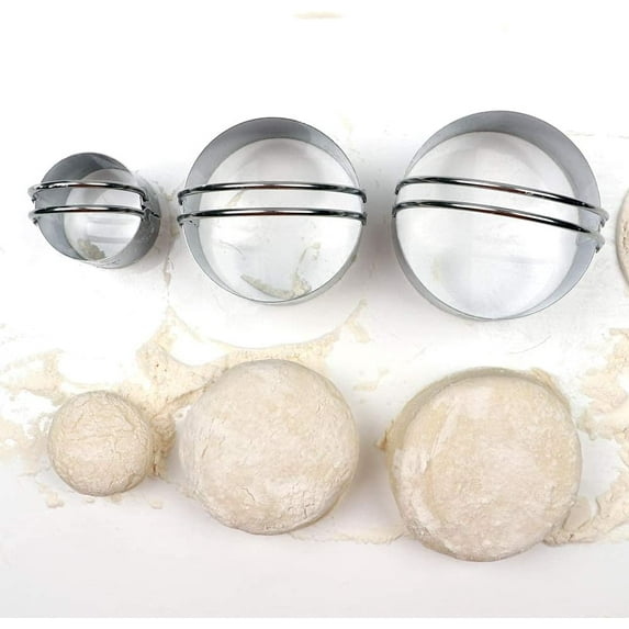 Biscuit Cutter Set (3 Pieces/Set), Stainless Steel Round Cookies Cutter ...