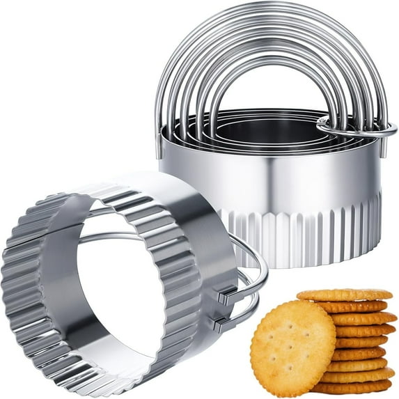Biscuit Cutter Set (5 Pieces/Set), Stainless Steel Round Biscuit ...