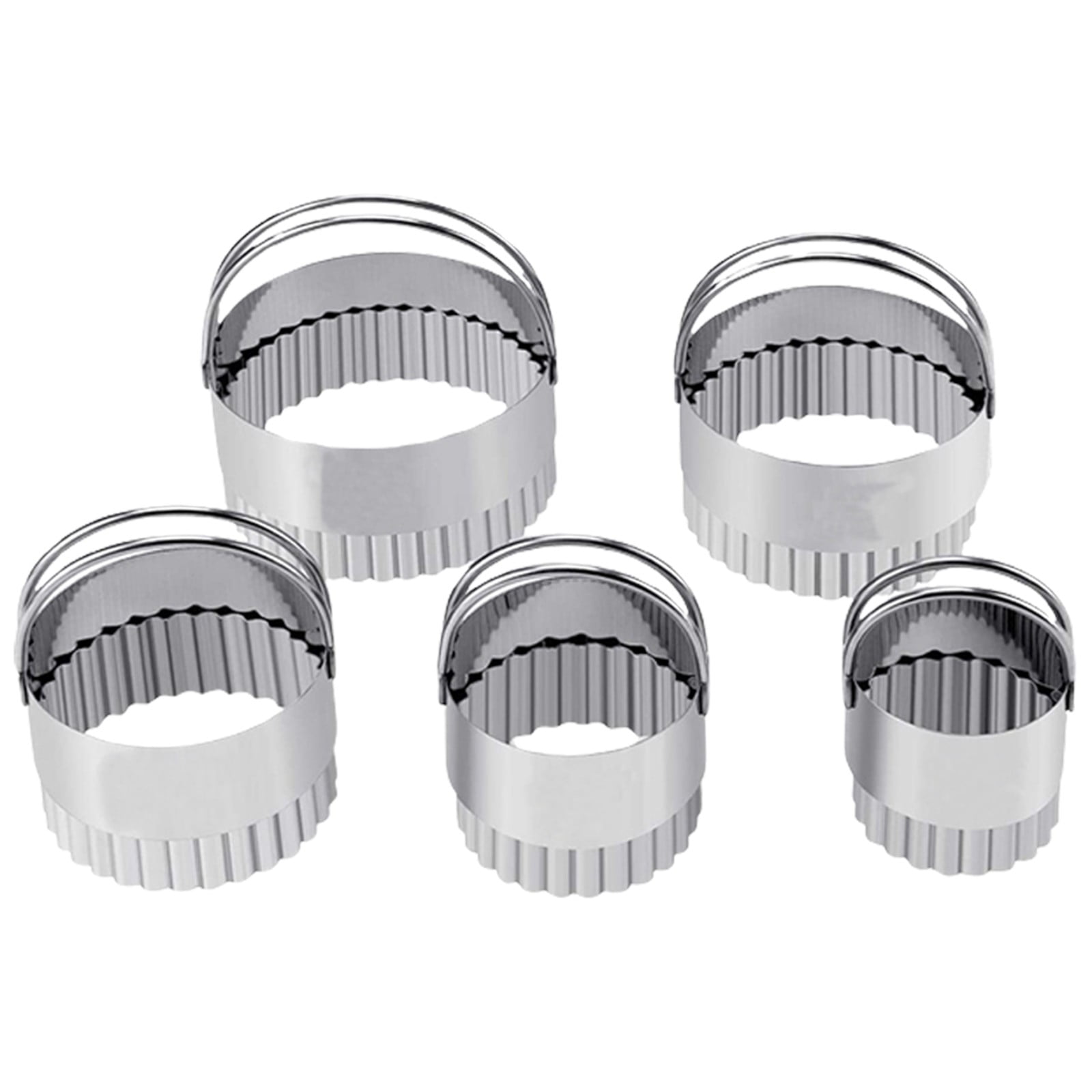 Biscuit Cutter Set (5 Pieces/Set), Stainless Steel Round Biscuit ...