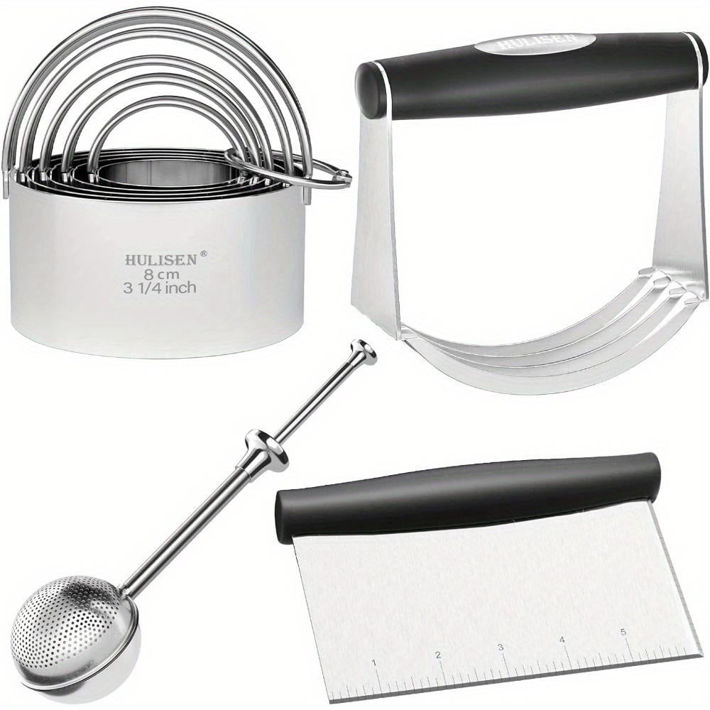 Biscuit Cutter Set Flour Duster Pastry Scraper and Dough Blender Sturdy ...
