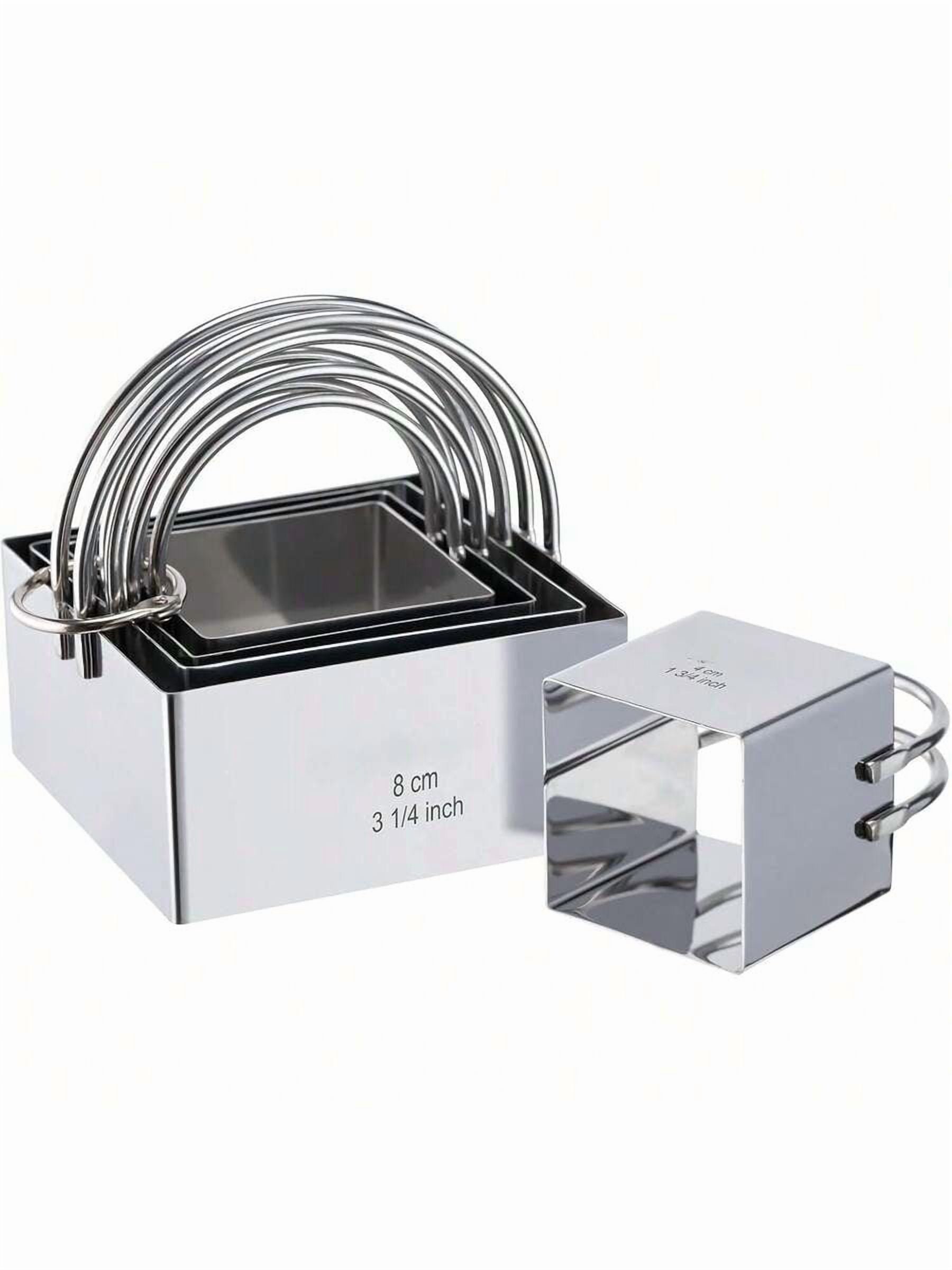 Biscuit Cutter Set Round Cookie Cutters With Handle 5 Pieces Stainless ...