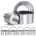 Biscuit Cutter Set Round Cookie Cutters with Handle 5 Pieces Stainless ...