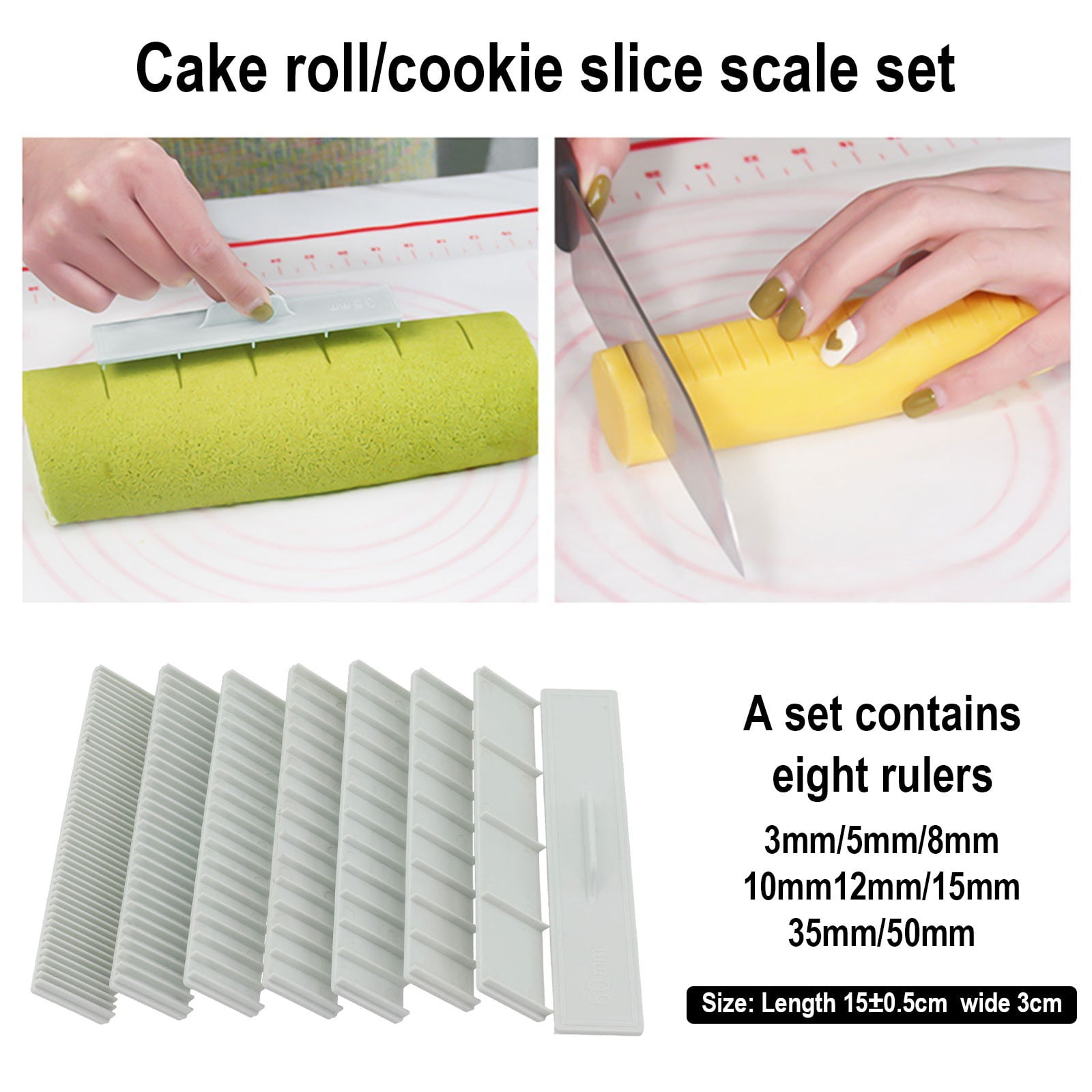 Biscuit Measuring Ruler Baking Tools Pastic Biscuit Cake Thick Pastry ...