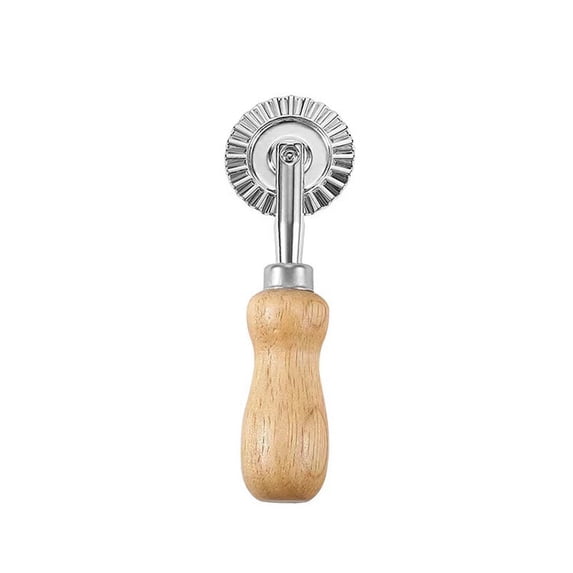 Biscuit Pasta Cutter Wheel With Long Wooden Handle Ravioli Pizza Cutter ...