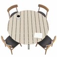 Biscuit Ticking Stripes Round Fitted Tablecloth with Elastic Edged ...