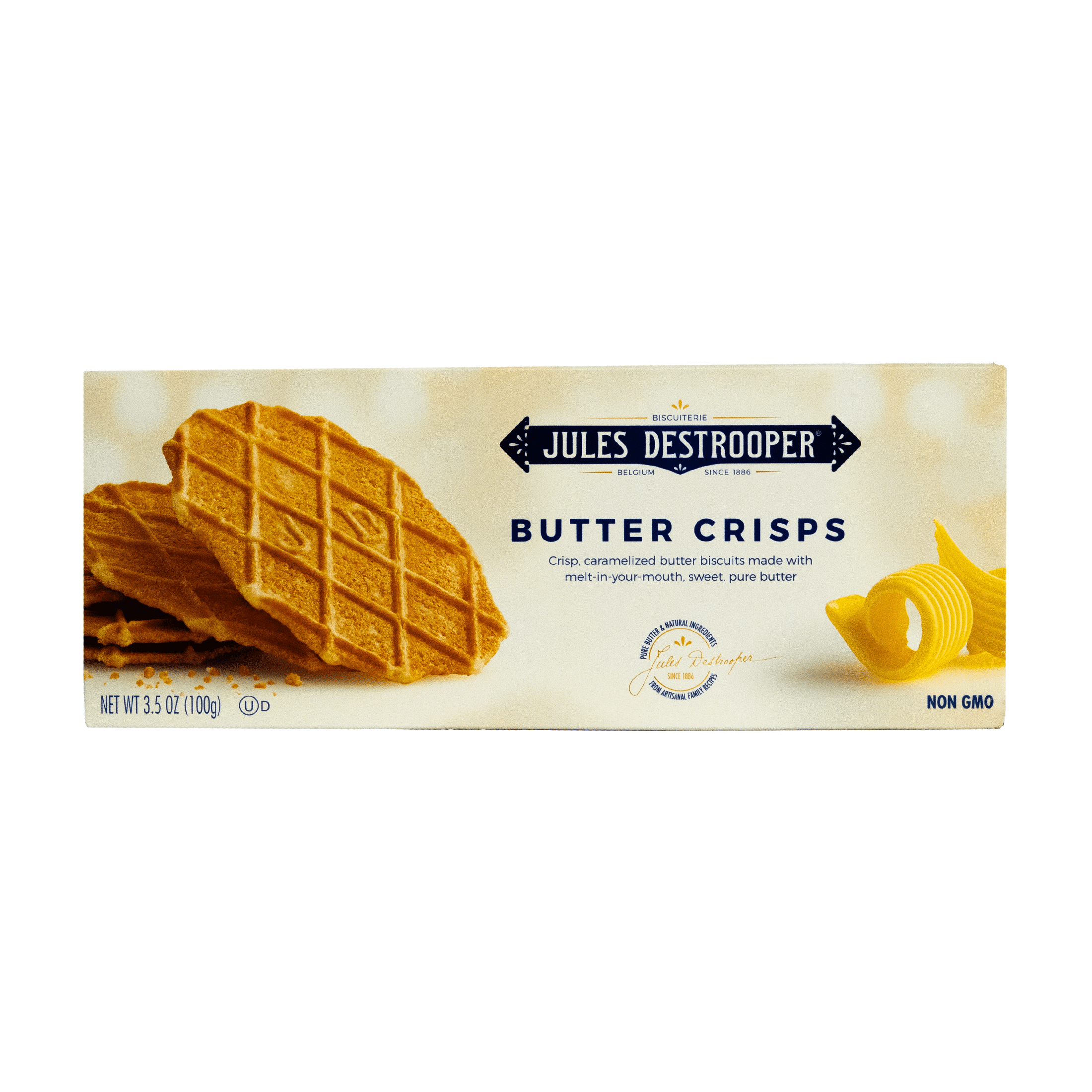 Jules Destrooper Butter Crisps, 3.53 oz - Crisp, Caramelized Biscuits ...