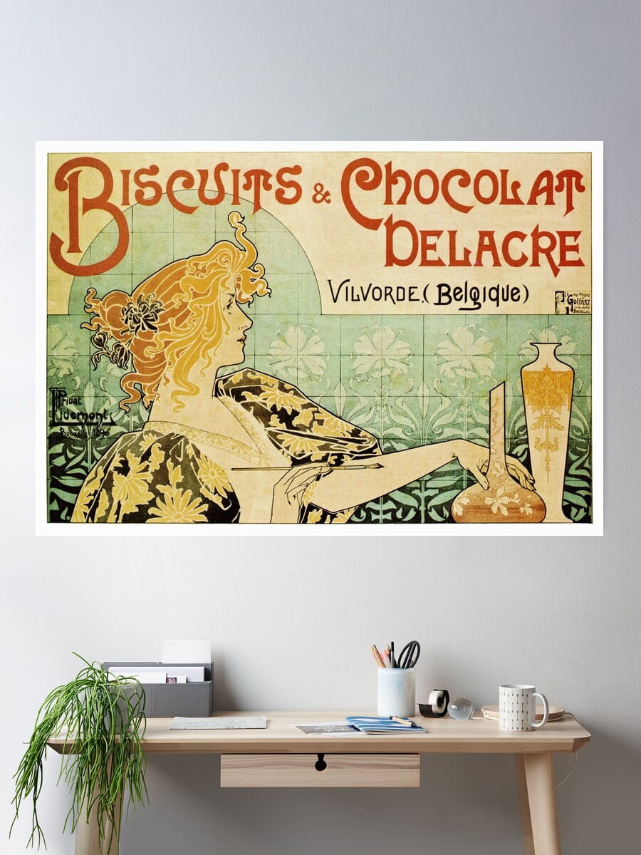 Biscuits & Chocolat Delacre - Vintage French Cookie Poster Poster Wall ...