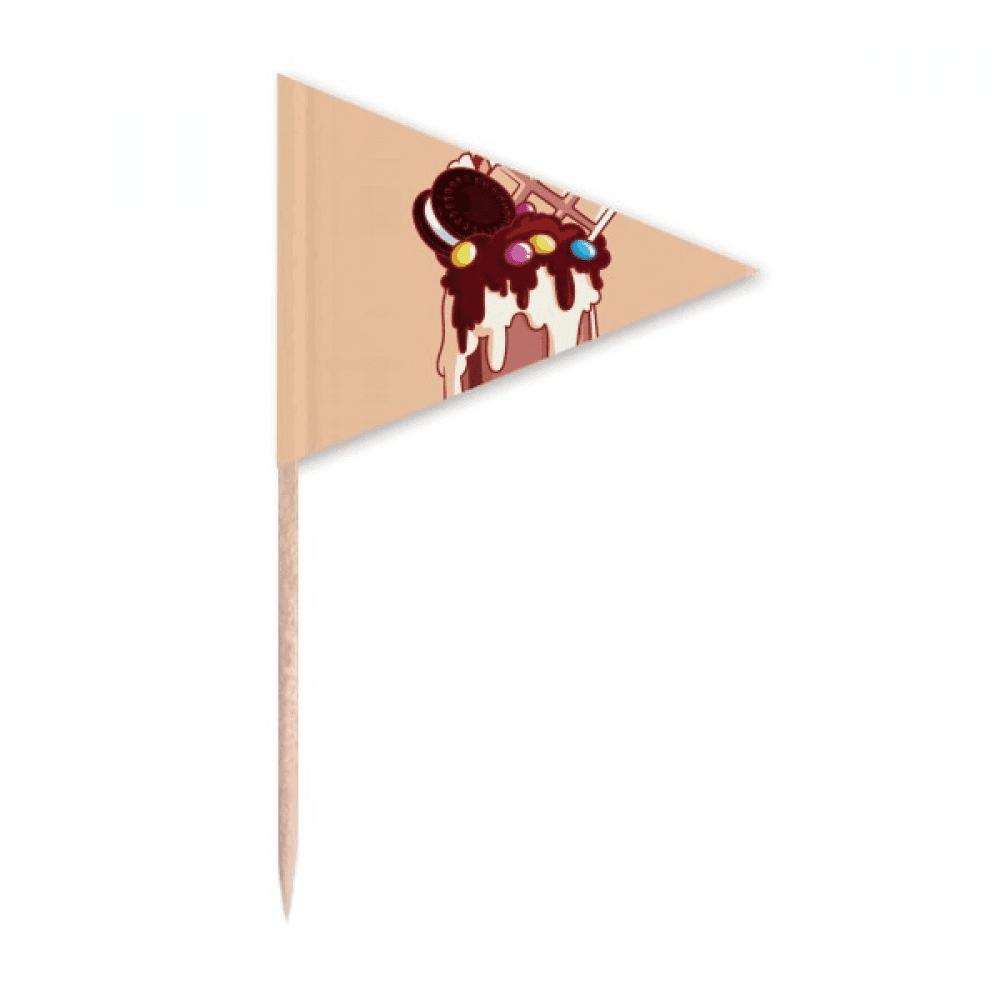 Biscuits Chocolate Sugar Ice Toothpick Triangle Cupcake Toppers Flag ...