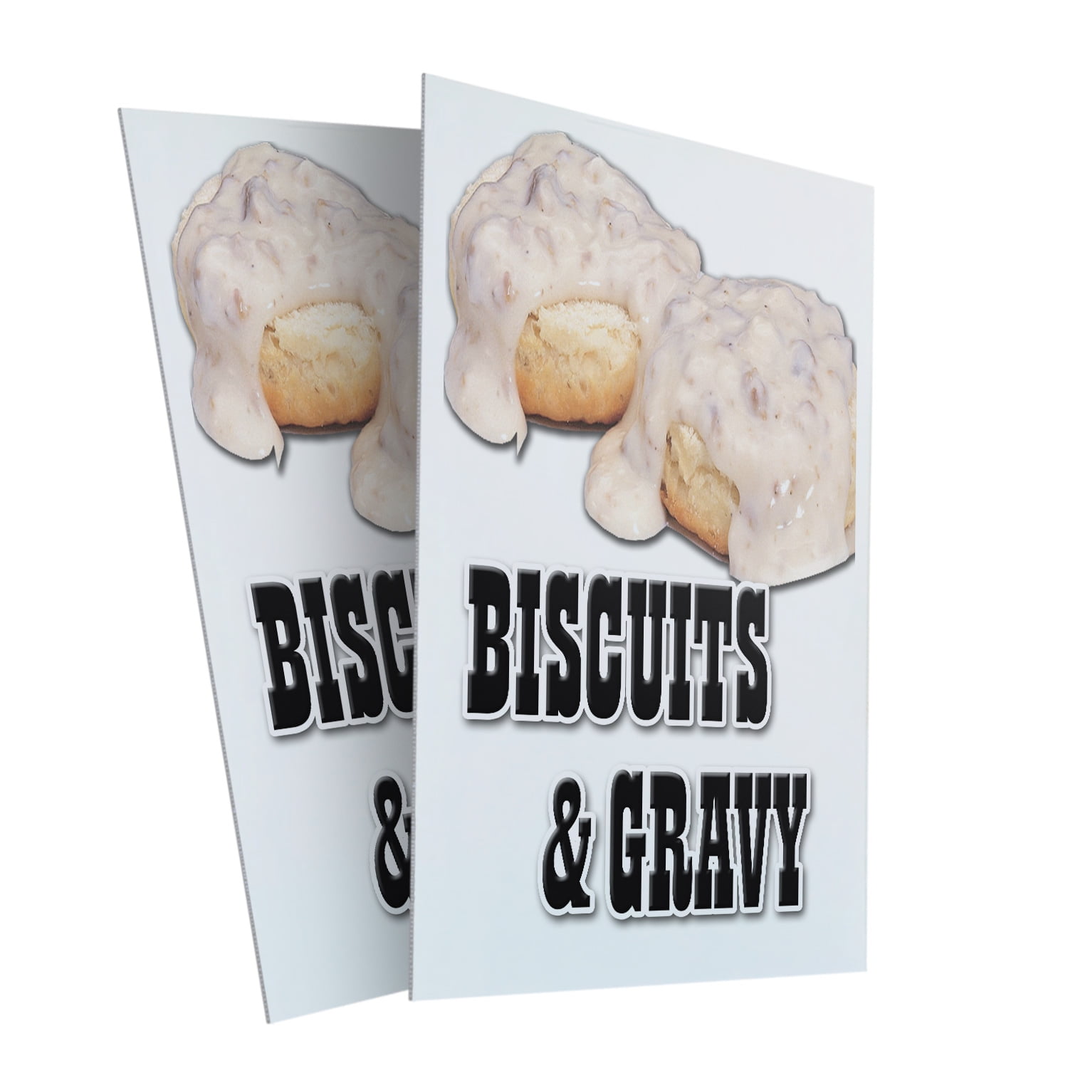 Biscuits & Gravy (2-PACK) 24" x 36" Plastic Signs | Sign Insert 4mm ...