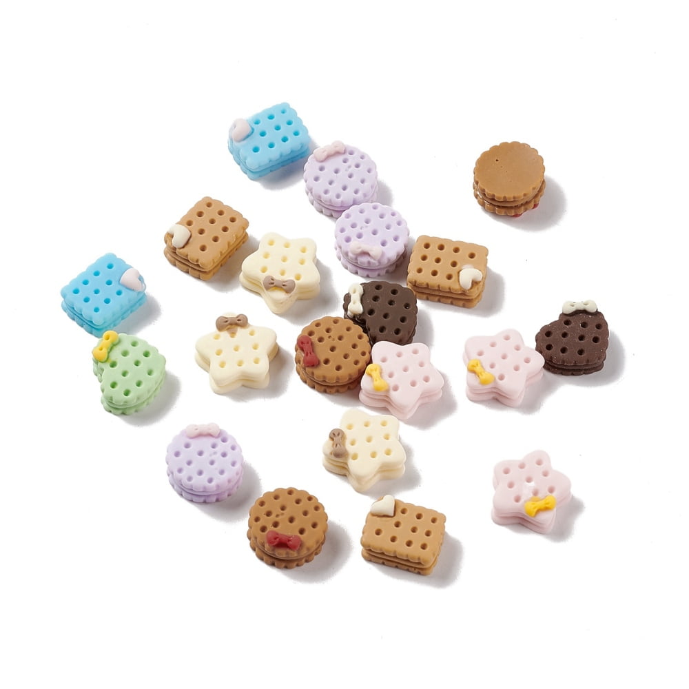 Biscuits Mixed Shapes Opaque Resin Decoden Cabochons Imitation Food ...