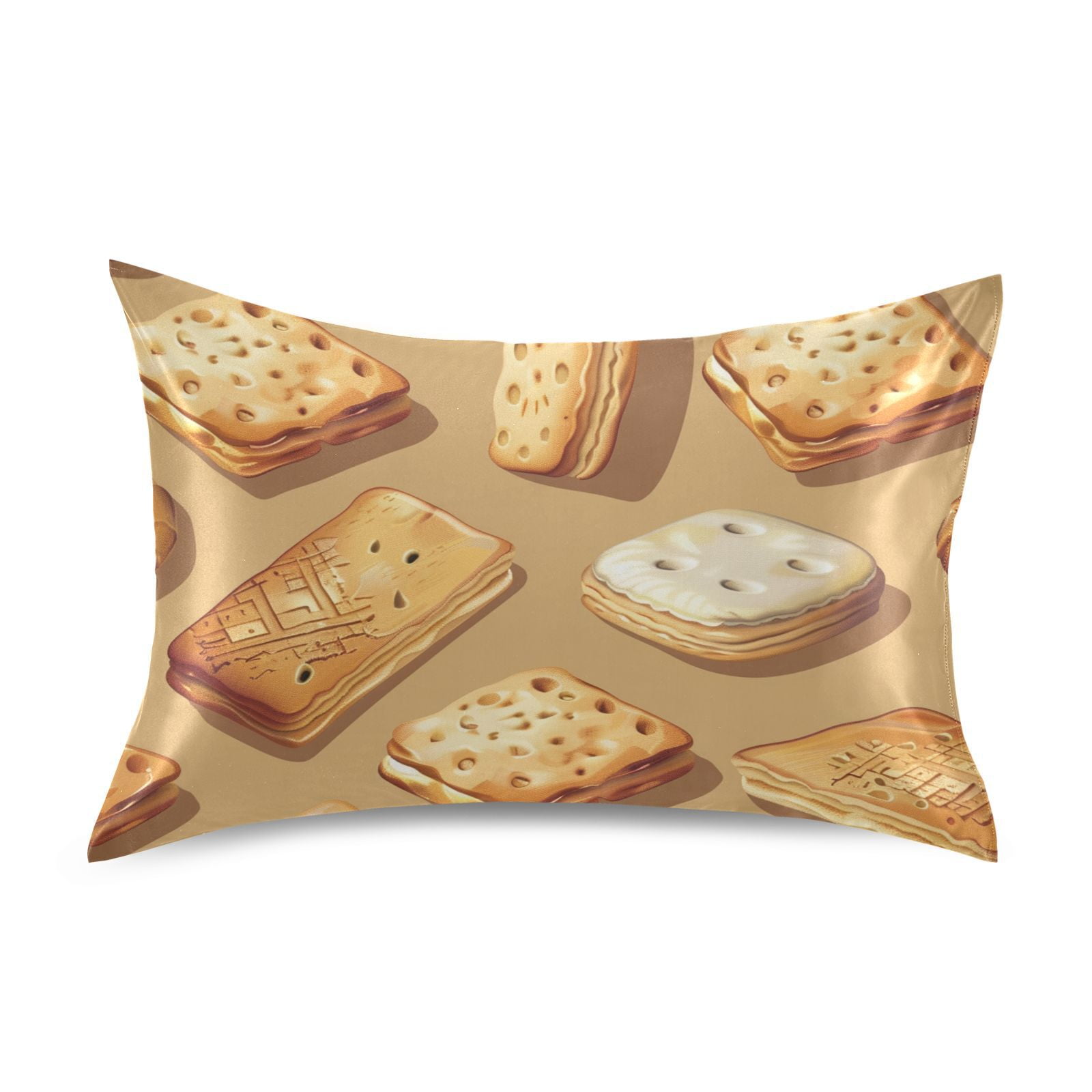 Biscuits Pillowcases Soft Satin Pillow Covers Decorative Rectangle ...