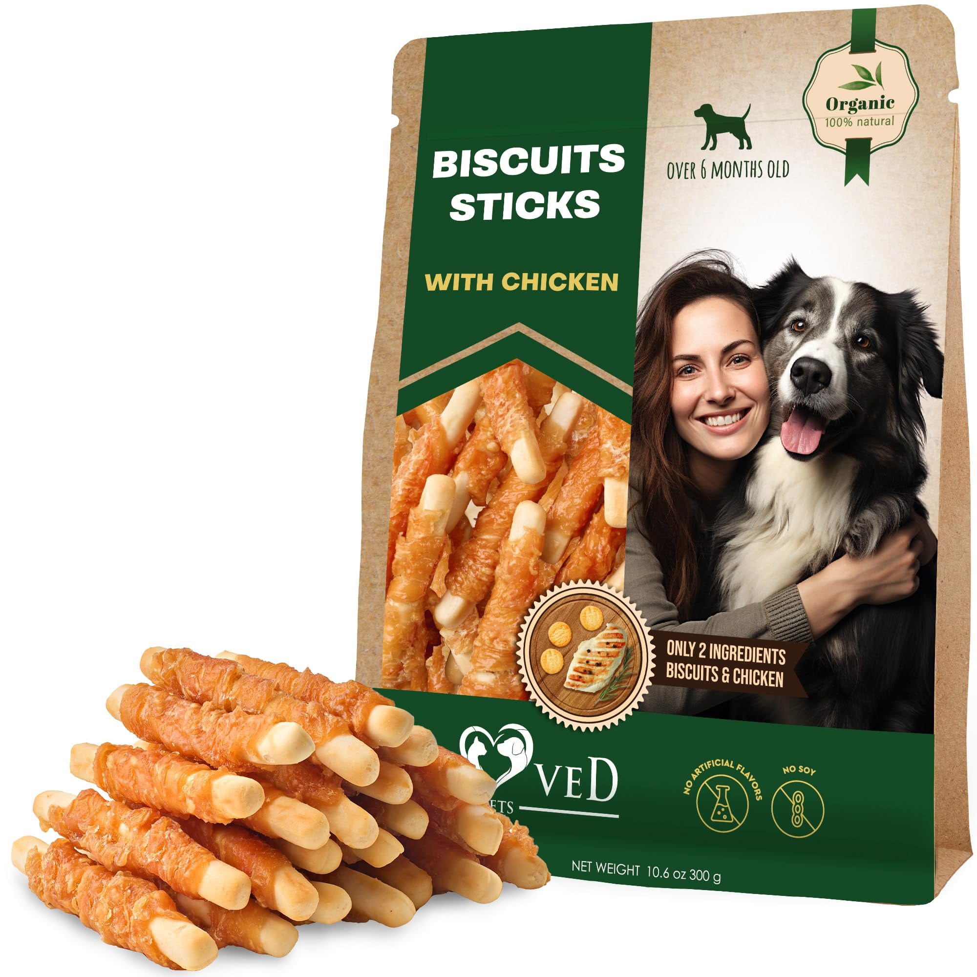 Biscuits Sticks Dog Treats Chicken Wrapped Human Grade Meat - Natural ...