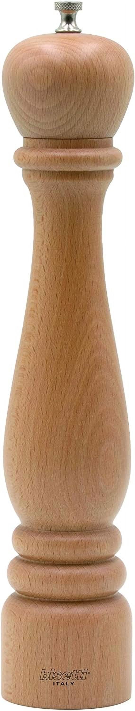 Bisetti 13 Inch Roma Beech Wood Pepper Mill With Adjustable Carbon ...