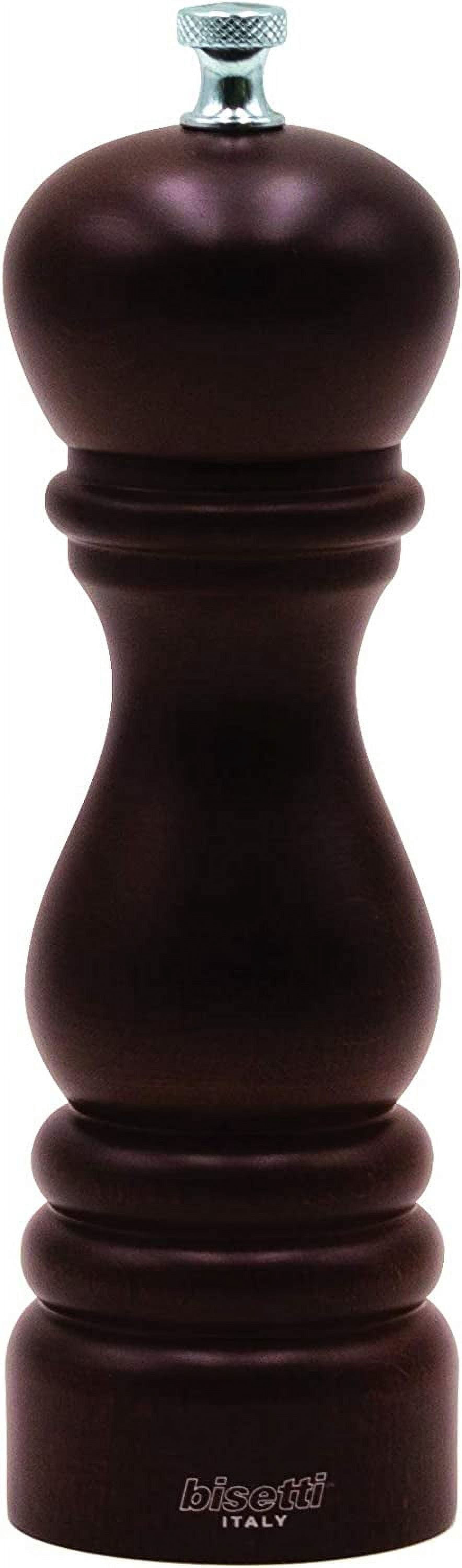 Bisetti 7.5 Inch Roma Beech Wood Pepper Mill With Adjustable Carbon ...