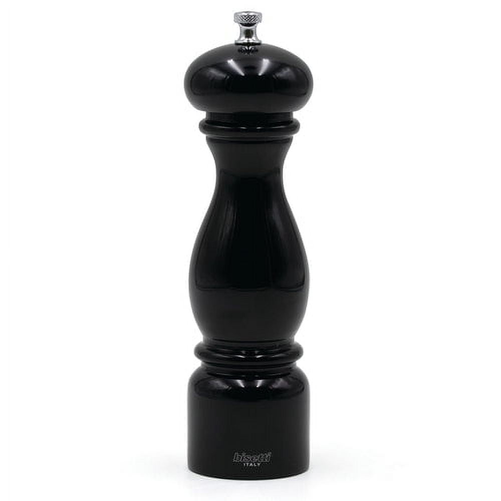 Bisetti Firenze Black Lacquered Beechwood Pepper Mill, 8-11/16-Inches ...