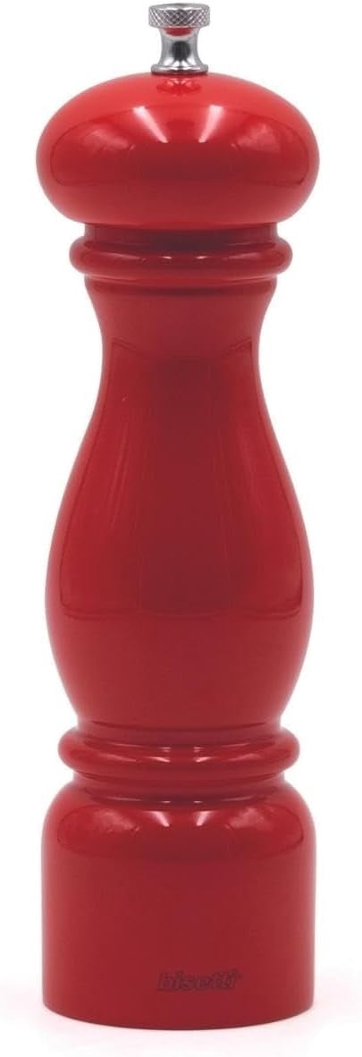 Bisetti Firenze Red Lacquered Beechwood Pepper Mill, 12-5/8-Inches ...